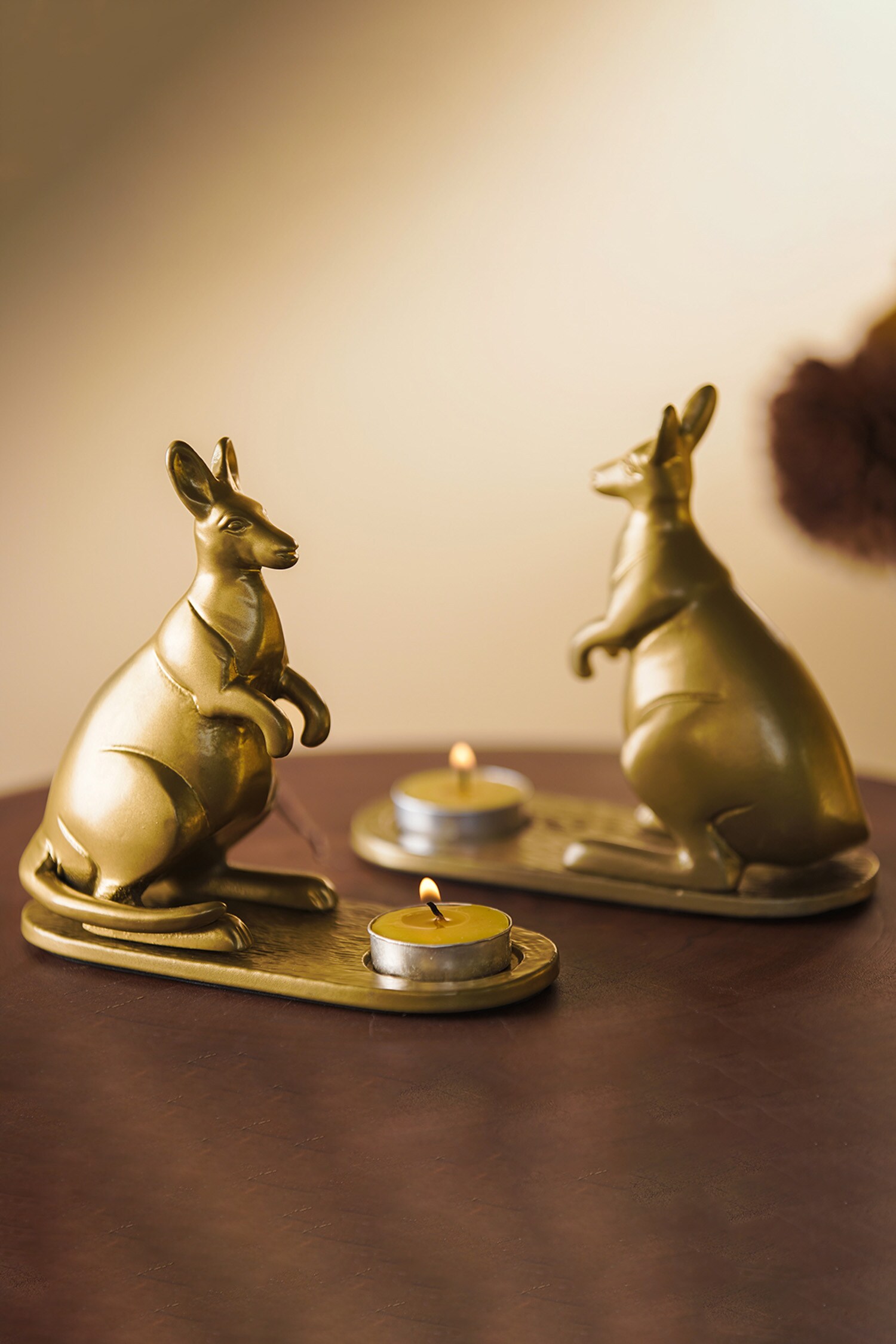 S.G. Home Gold Metal Kangaroo Statue