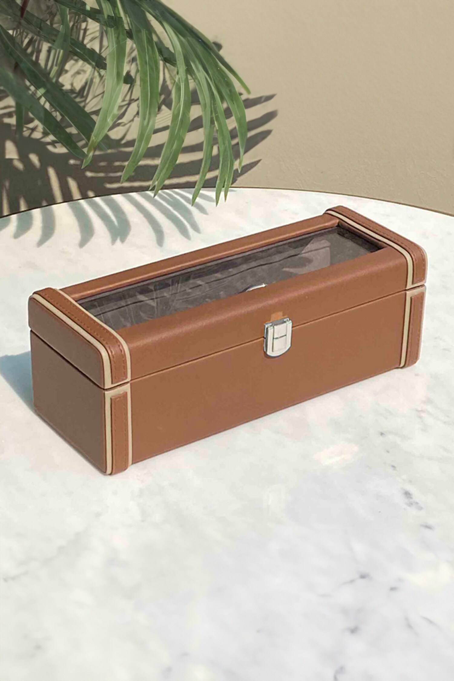 Mason Brown Faux Leather Naples Watch Box