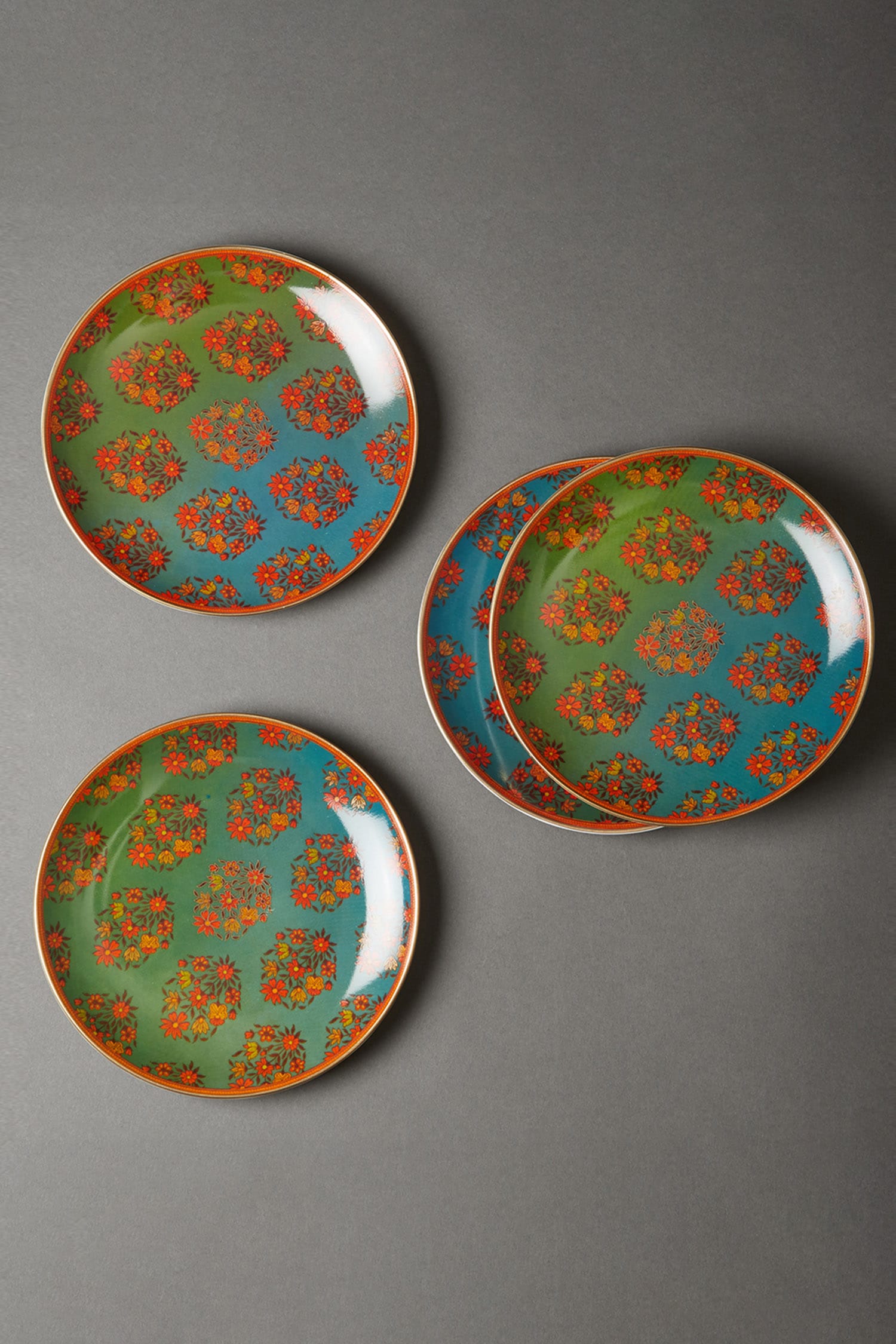 Ritu Kumar Ceramic Floral Plate Set Of 4