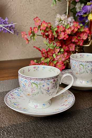 Vigneto Flower Pattern Bed Cup And Saucer Set
