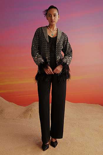 Buy Not So Serious By Pallavi Mohan Black Viscose Maisa Sequin ...