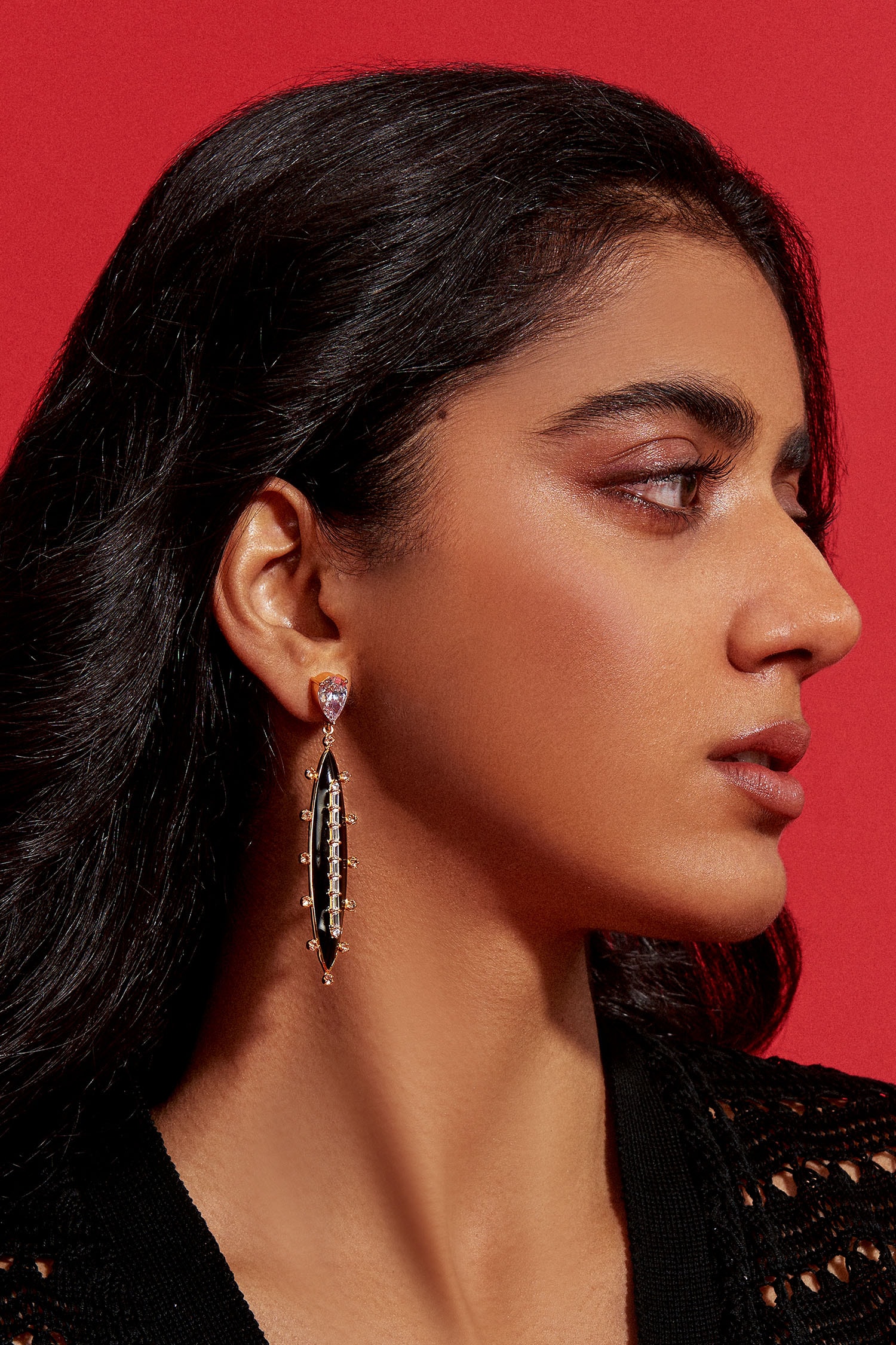 Buy Aulerth X Shivan and Narresh Numisma Oblong Stone Studded Earrings ...