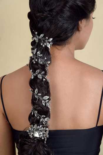Buy Silver Stones Caspen Embellished Hair Vein by Floristaa by mahek ...