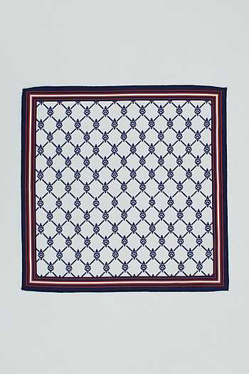 Buy Off White Adamas Print Pocket Square by S&N by Shantnu Nikhil ...