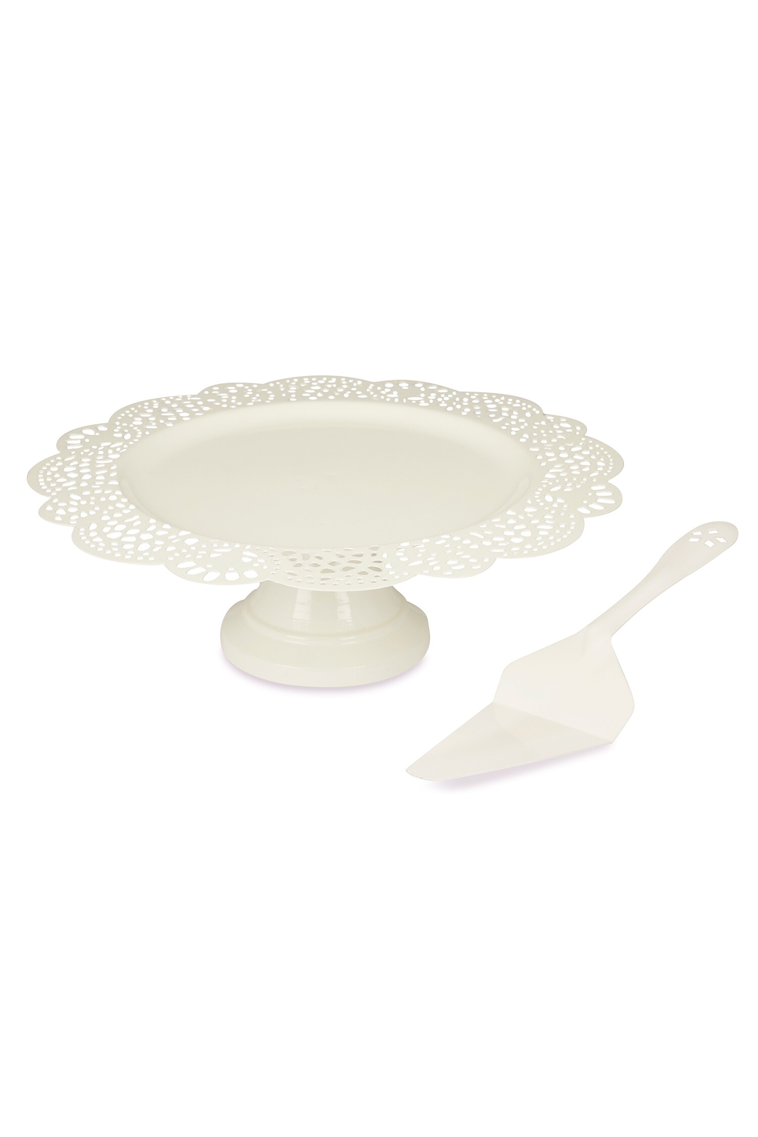 Living With Elan Flourish Scallop Bordered Cake Stand