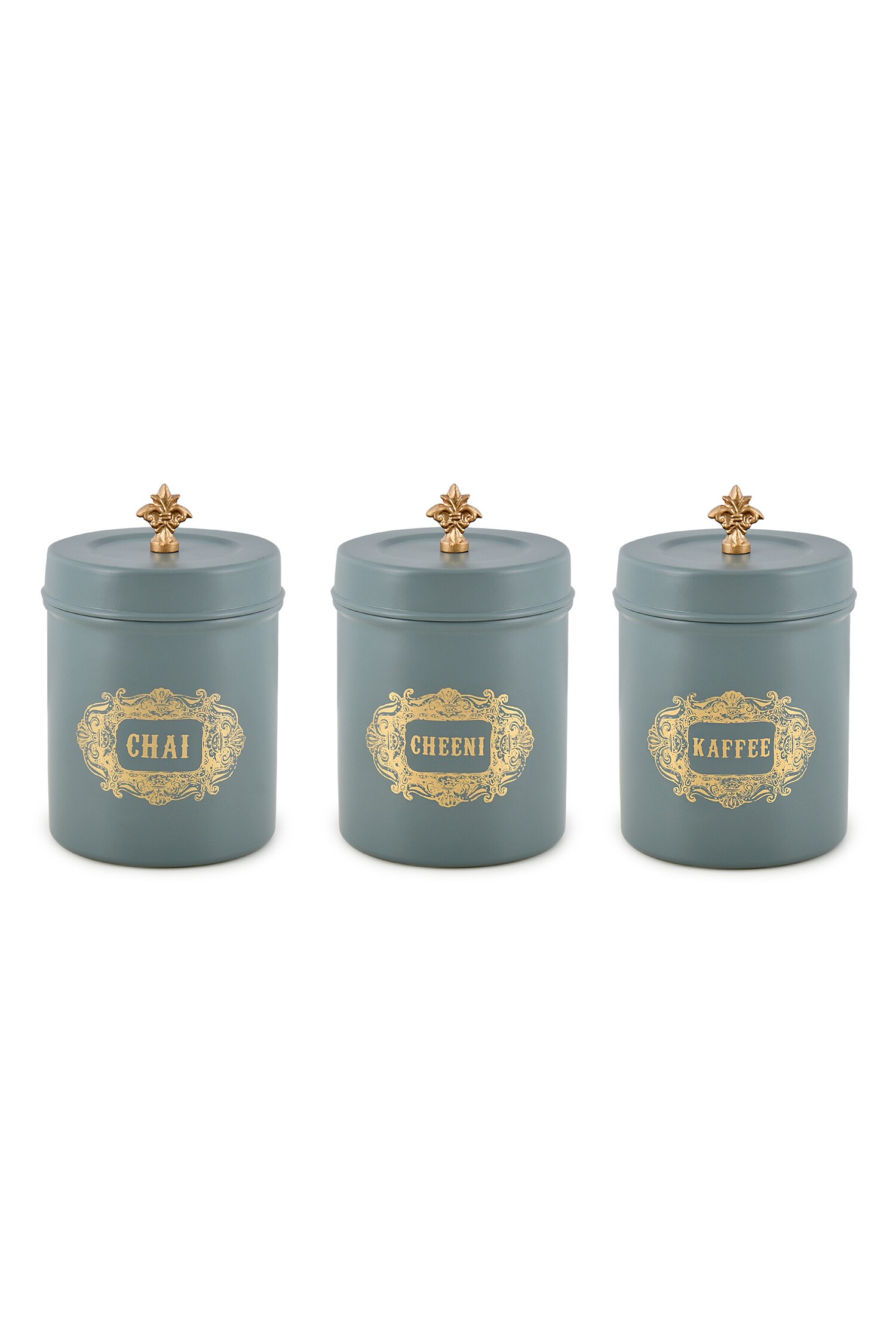 Living With Elan Cheeni Chai And Kaffee Canisters - 3 Pcs