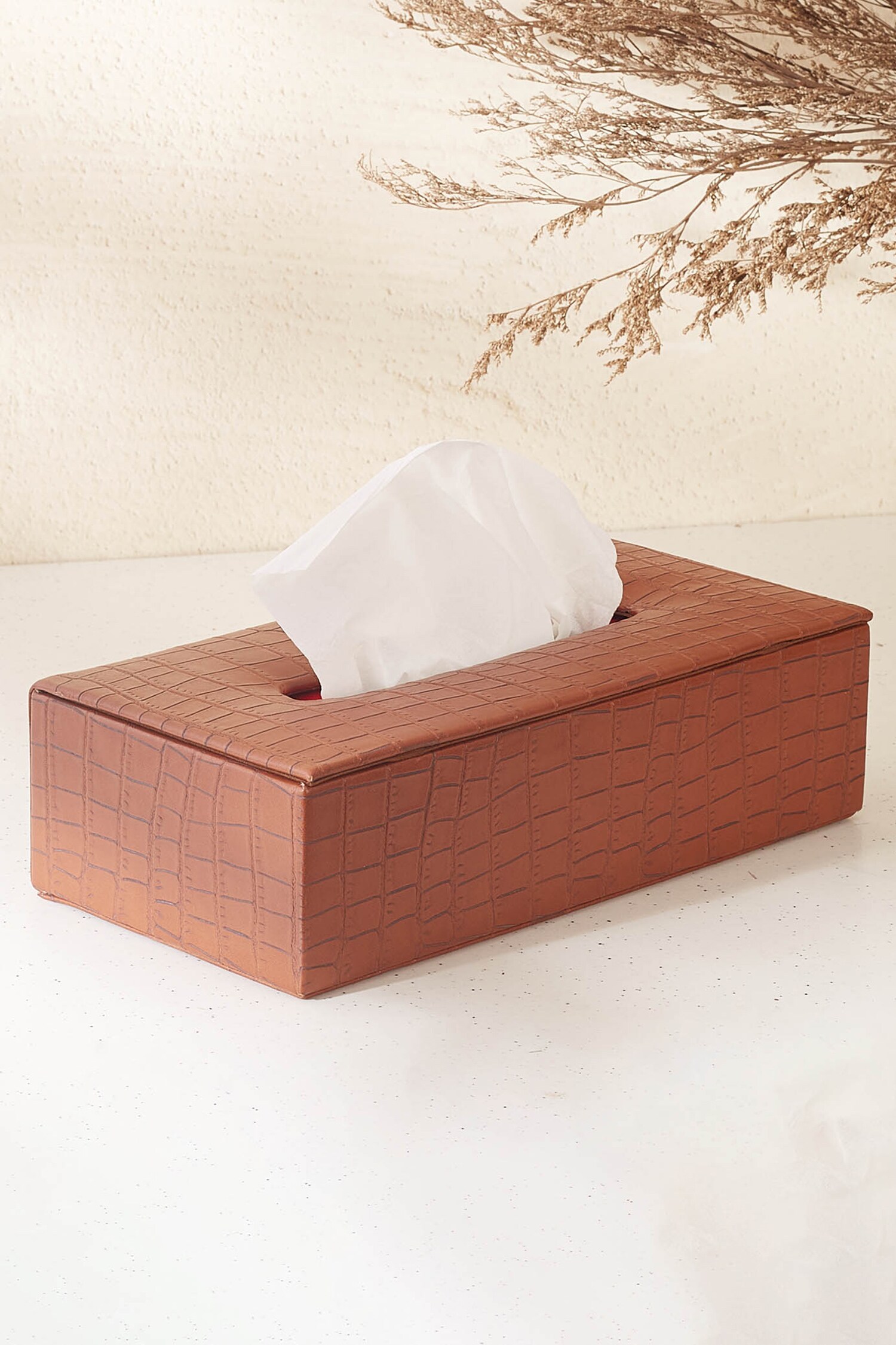 Mason Home Croc Lux Vegan Leather Tissue Box