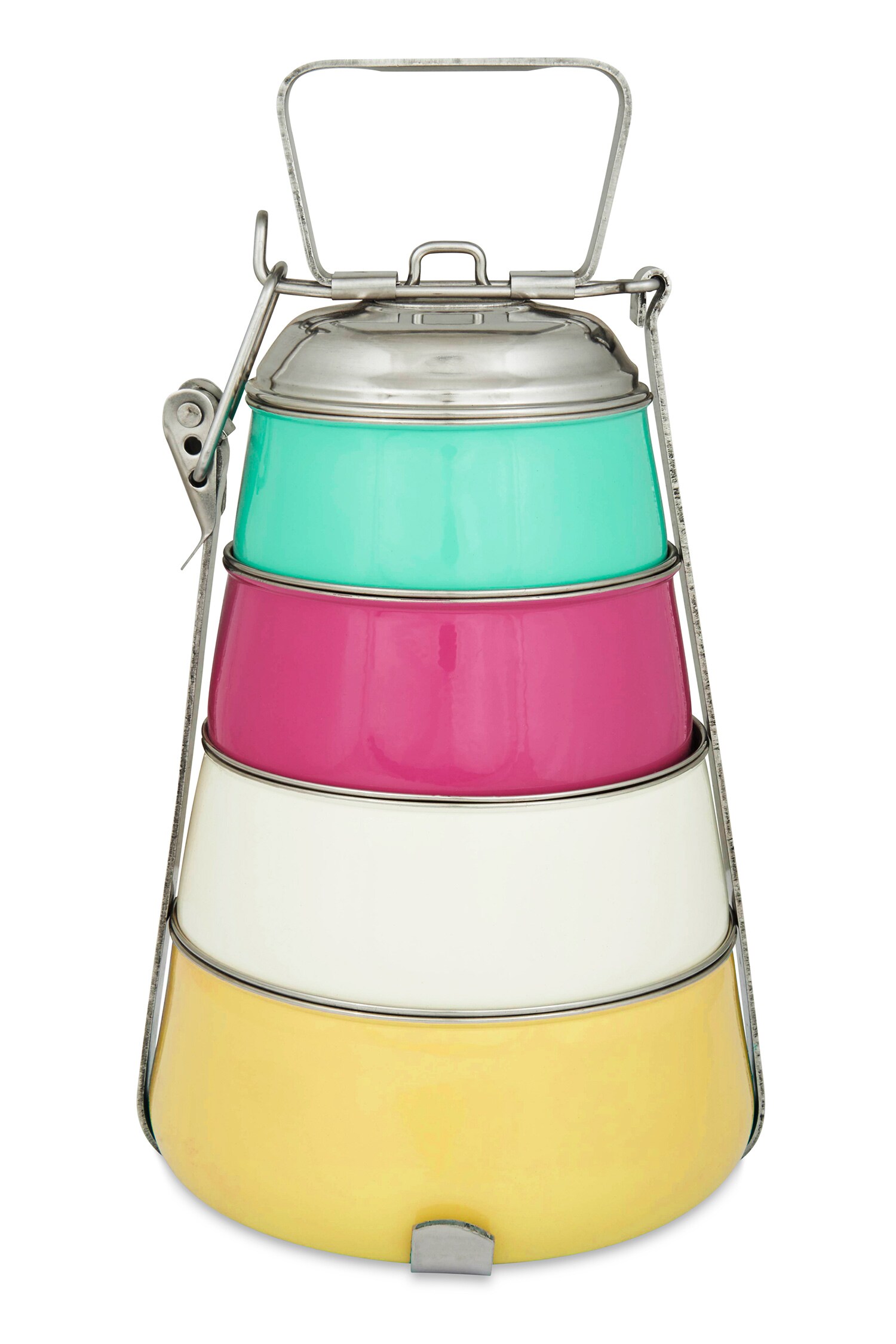 Living With Elan 4 Compartment Color Block Tiered Tiffin Box