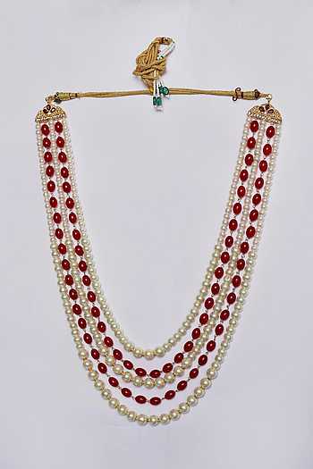 Buy Aryavir Malhotra Maroon Embellished Multi-layered Mala Online | Aza ...