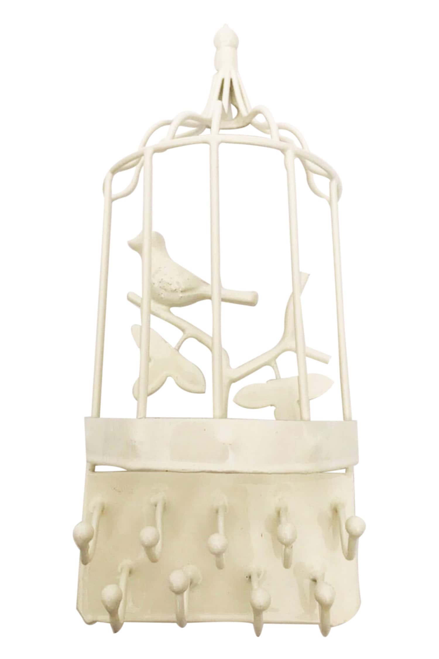 Living With Elan Off White Metal Cage Key Holder