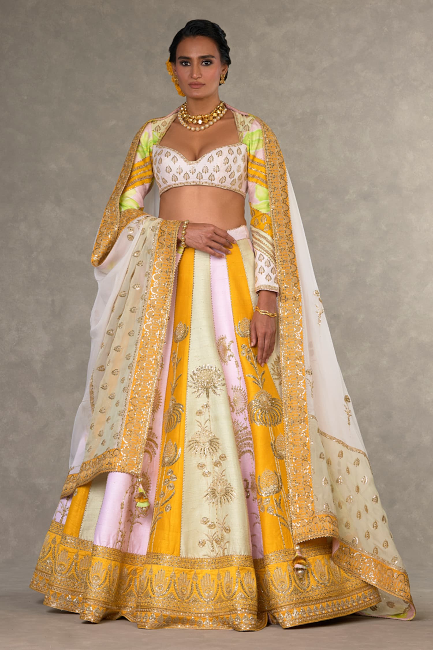 Buy Masaba Pink Raw Silk Nimbu Mirchi Embroidered Lehenga Set Online ...