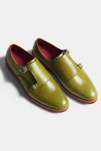 Buy Green Monk Strap Shoes For Men by Morf Online at Aza Fashions.