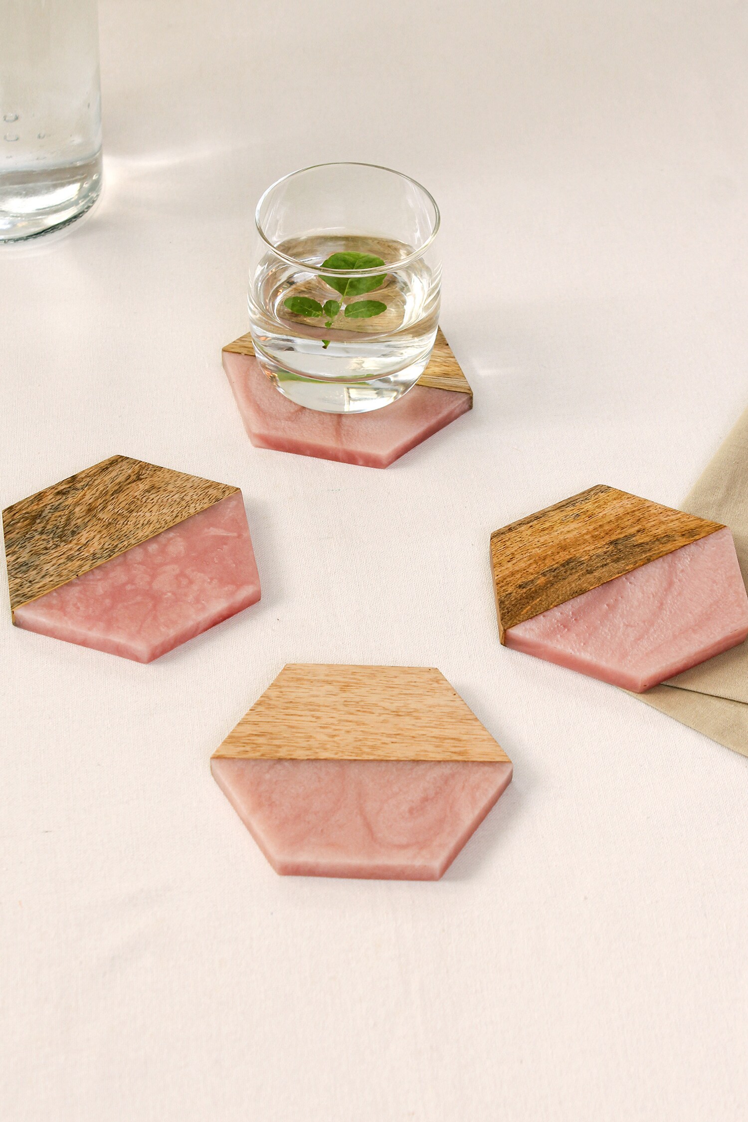 House This Kalpeni Hexagon Shaped Coasters - Set Of 4