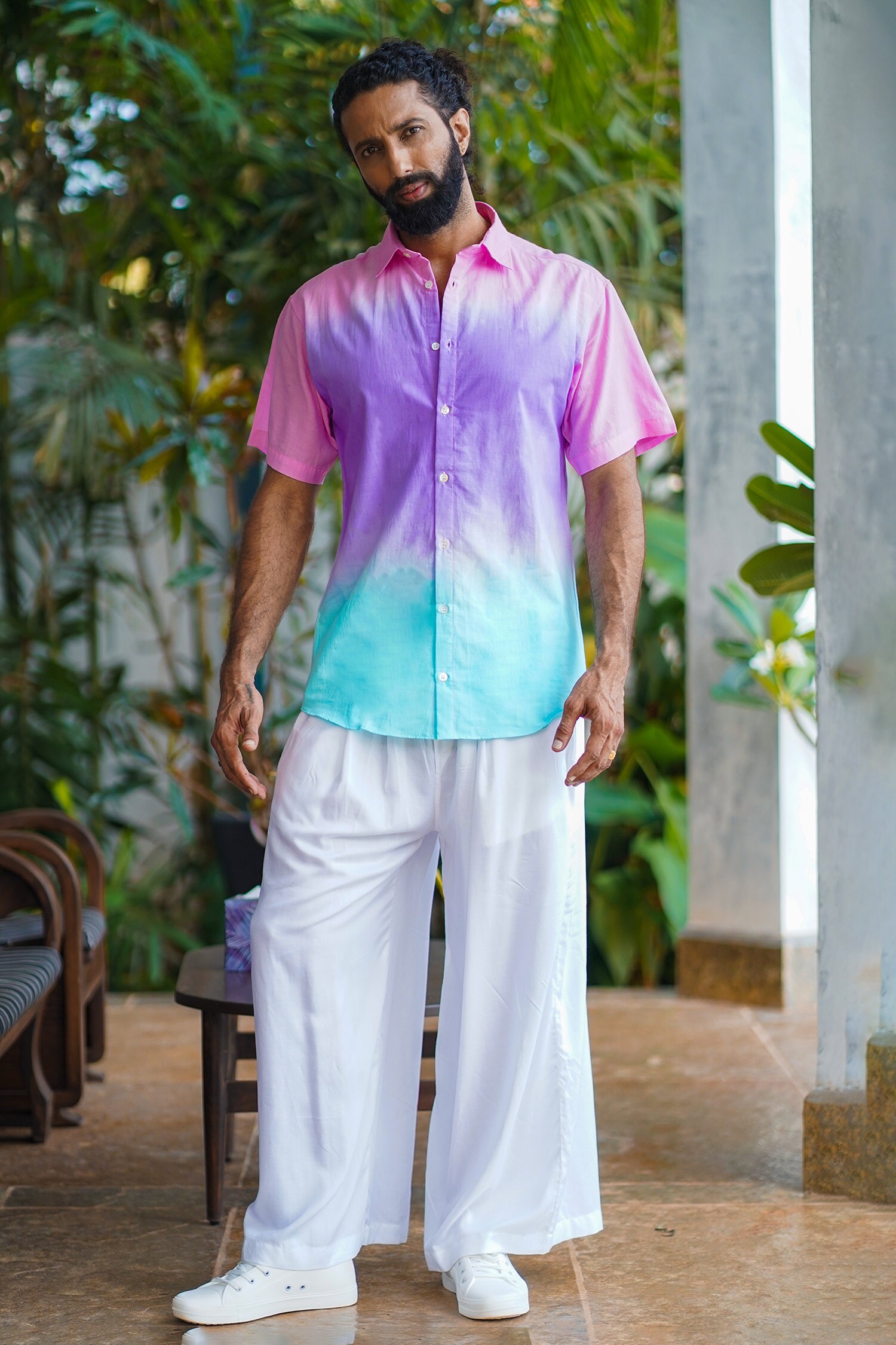 Buy Multi Color 100% Cotton Shaded Shirt For Men by ALIAUM Online at ...