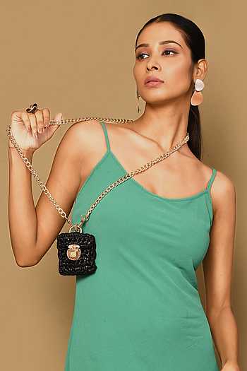Buy BIJIT Arm Candy Woven Mini Belt Bag Online | Aza Fashions