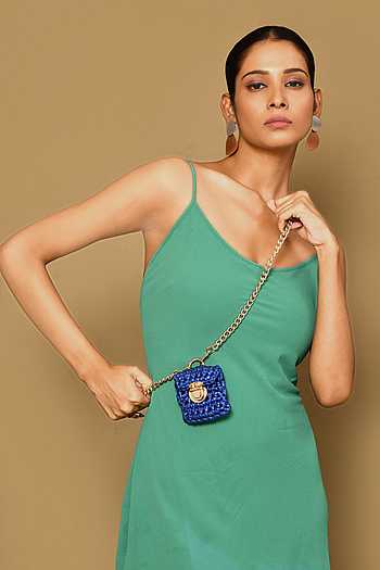 Buy BIJIT Arm Candy Metallic Mini Belt Bag Online | Aza Fashions