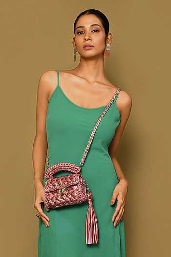 Buy BIJIT Woven Metallic Mini Sling Bag Online | Aza Fashions