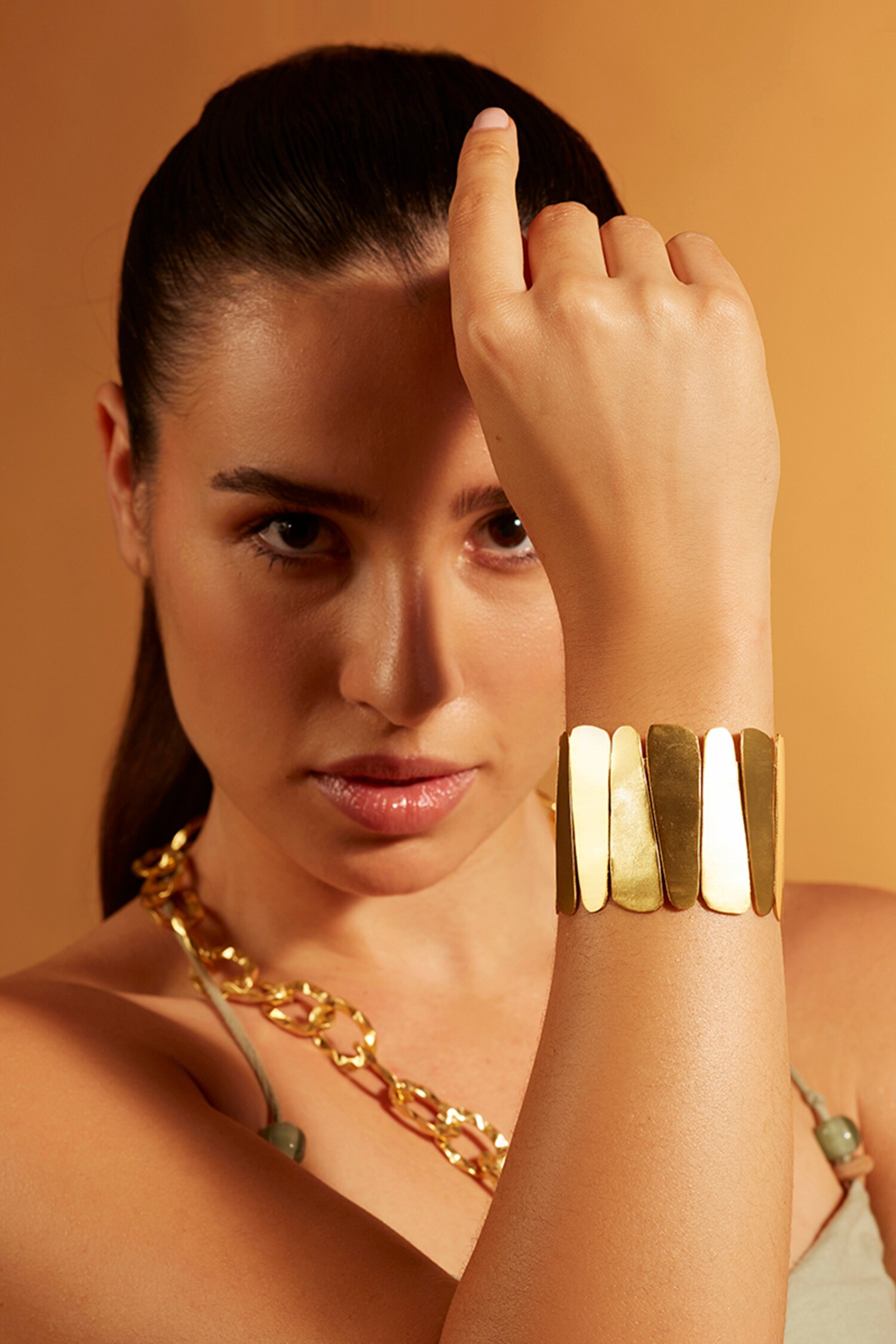 Buy joules by radhika Stacked Pillar Open Bracelet Online | Aza Fashions