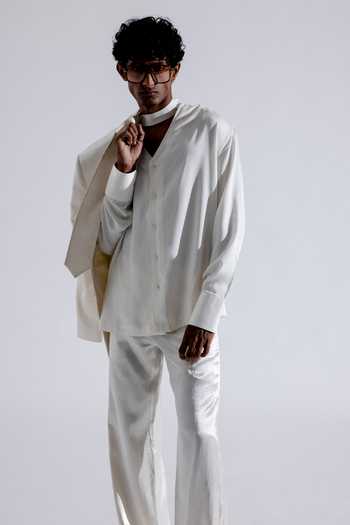 Buy Aroka White Vegan Modal Bianco Full Sleeve Shirt Online | Aza Fashions