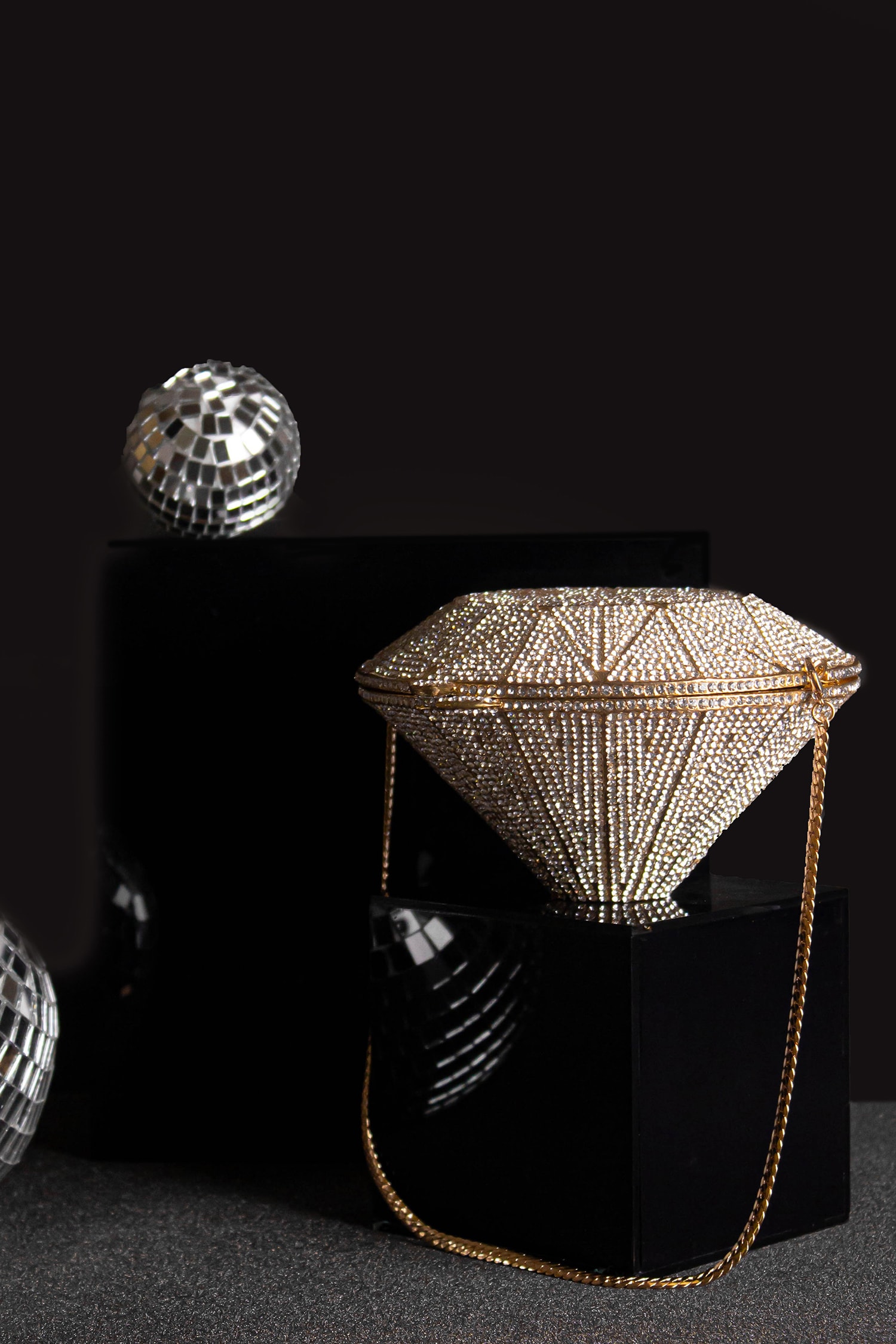 Buy Silver Crystal Diamond Bag by Alor Bags Online at Aza Fashions.