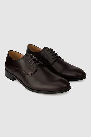 Buy Brown Matte Derby Shoes For Men by Hats Off Accessories Online at ...