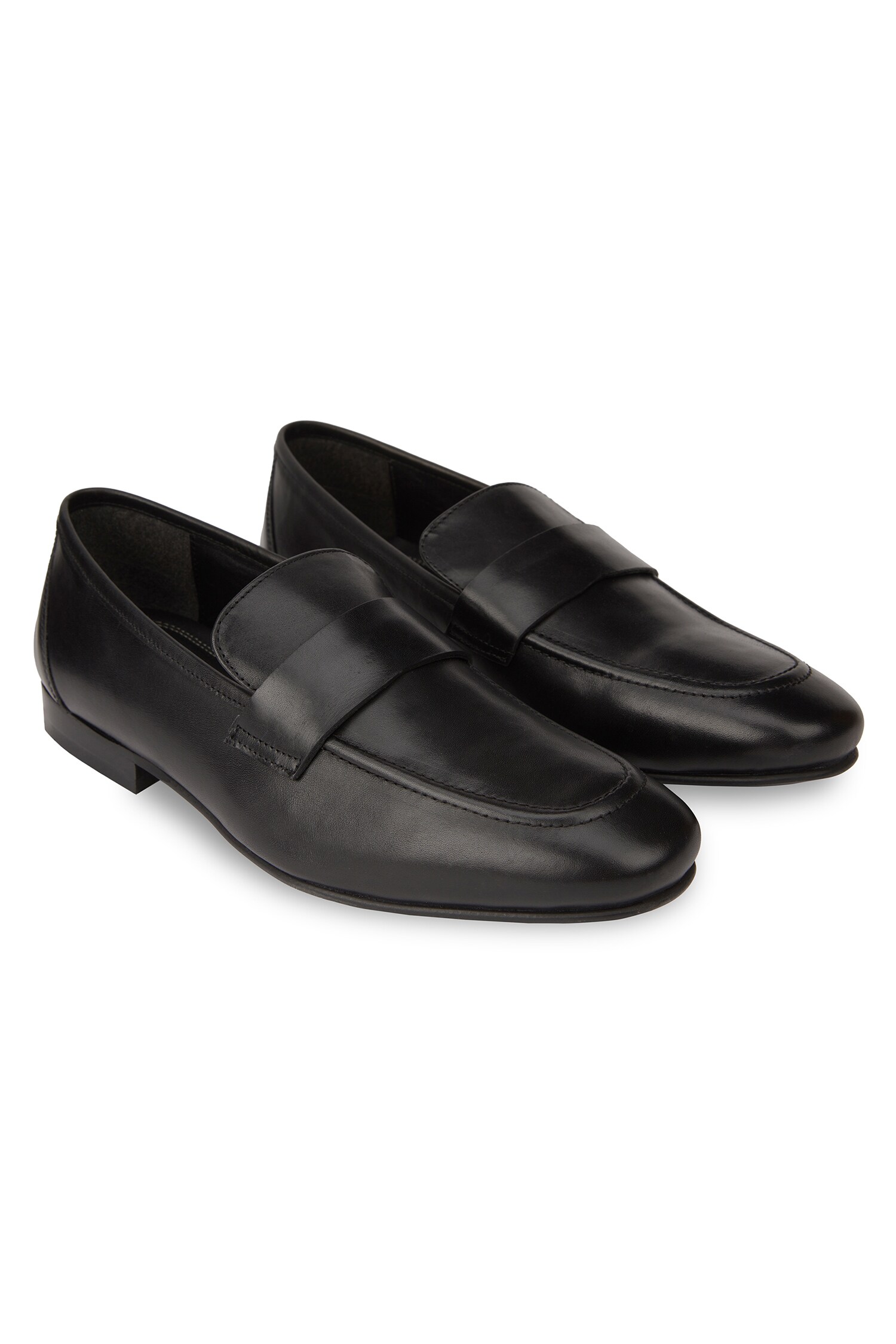 Buy Black Matte Leather Loafers For Men by Hats Off Accessories Online ...