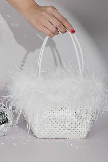 Buy White Embellished Emma Pearl Work Bag by House of Bio Online at Aza ...