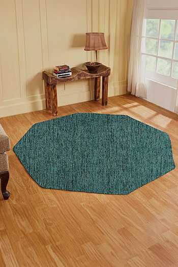 Buy Blue 60% Wool And 40% Viscose Hand Tufted Octagon Shaped Rug by ...