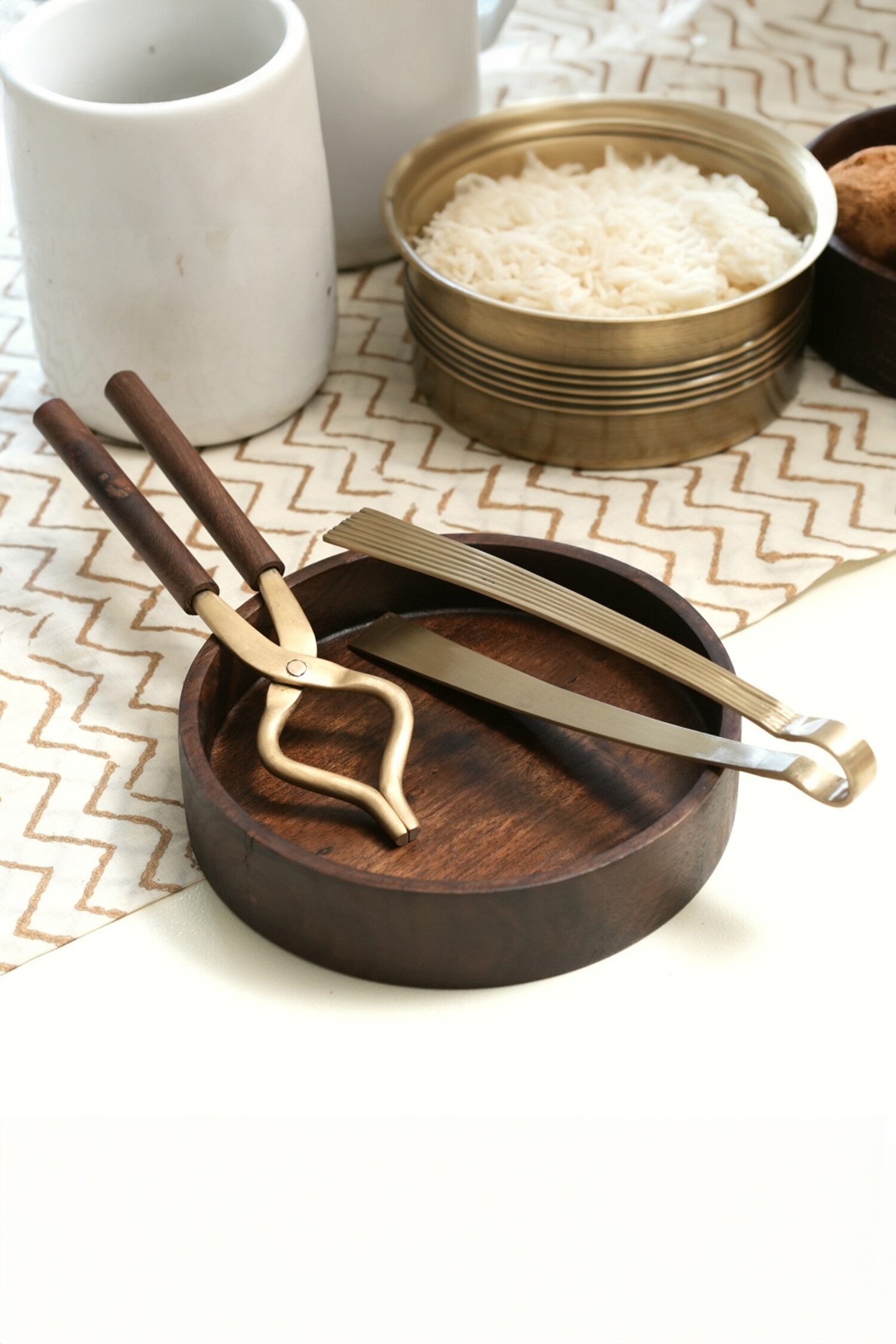 Buy Gold Brass Two Tone Chimta With Pakad by COURTYARD Online at Aza ...