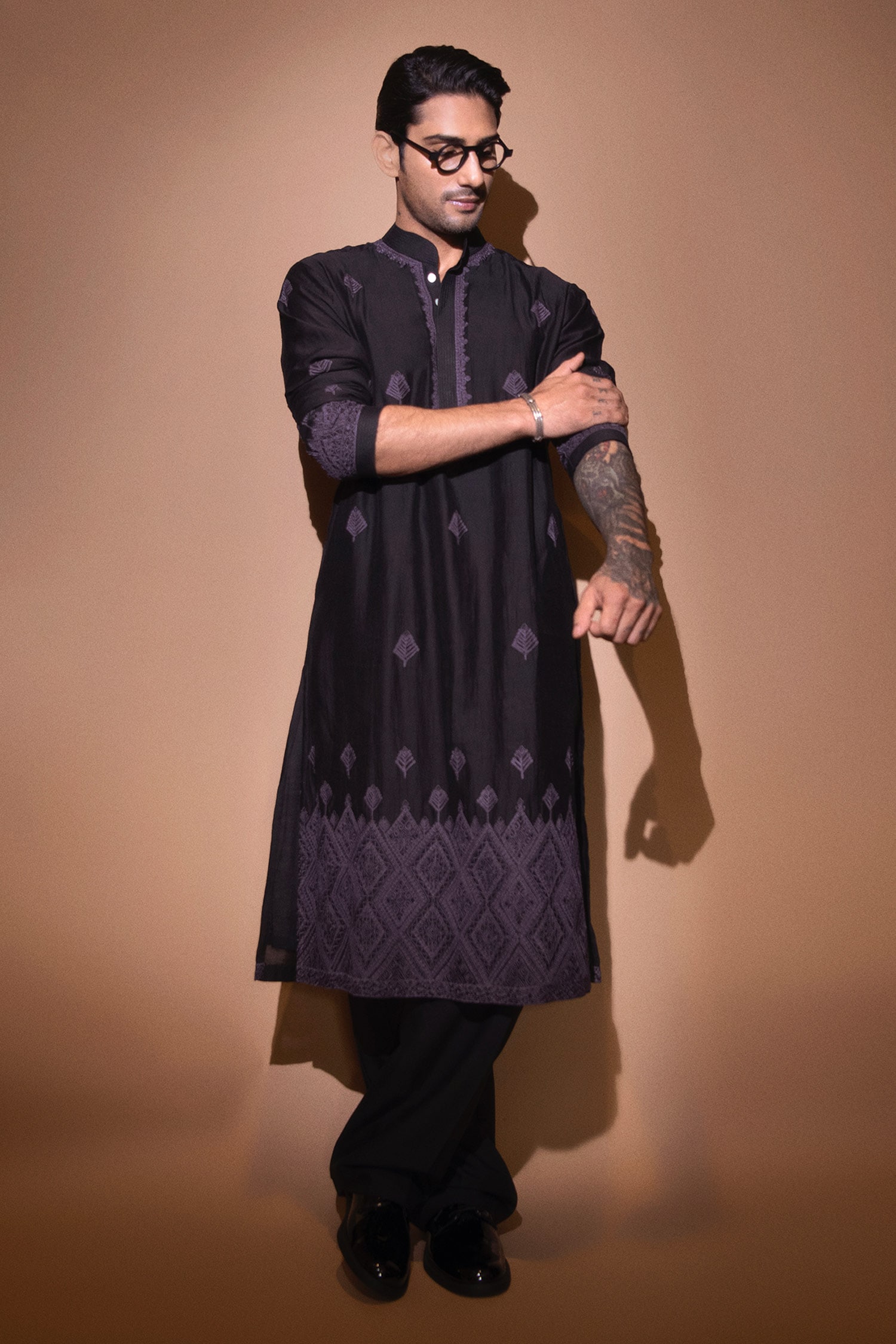 Buy Black Chanderi Embroidered Dori Work Aztec Kurta Set For Men by ... Buy Black Chanderi Embroidered Dori Work Aztec Kurta Set For Men by ...