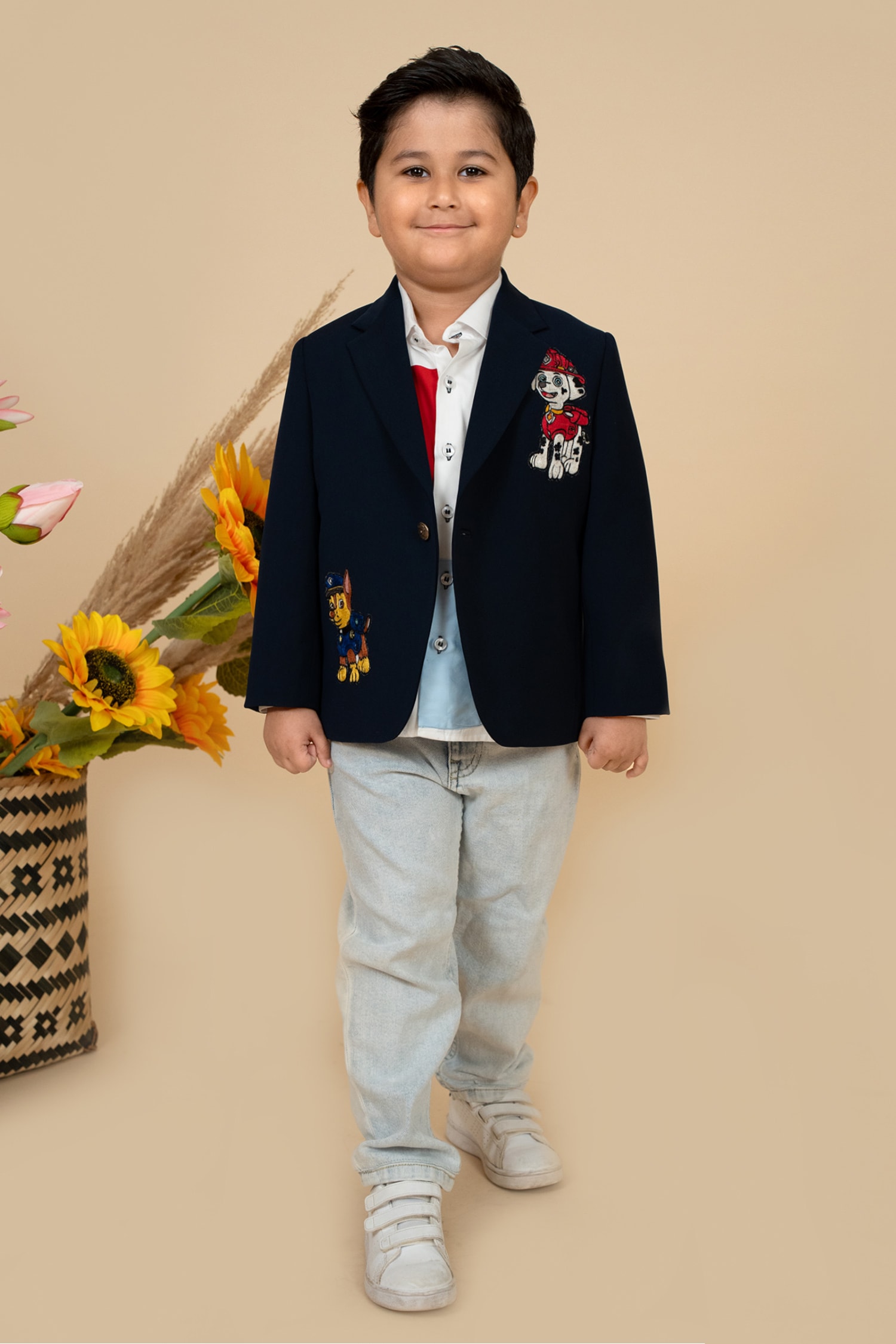 Buy Blue Suiting Paw Patrol Patch Work Blazer For Boys by Little Boys ...