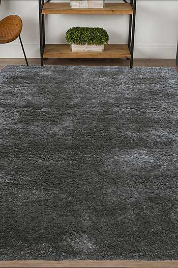 Buy Silver 100% Polyester Hand Tufted Solid Rectangle Rug by Kaleen ...