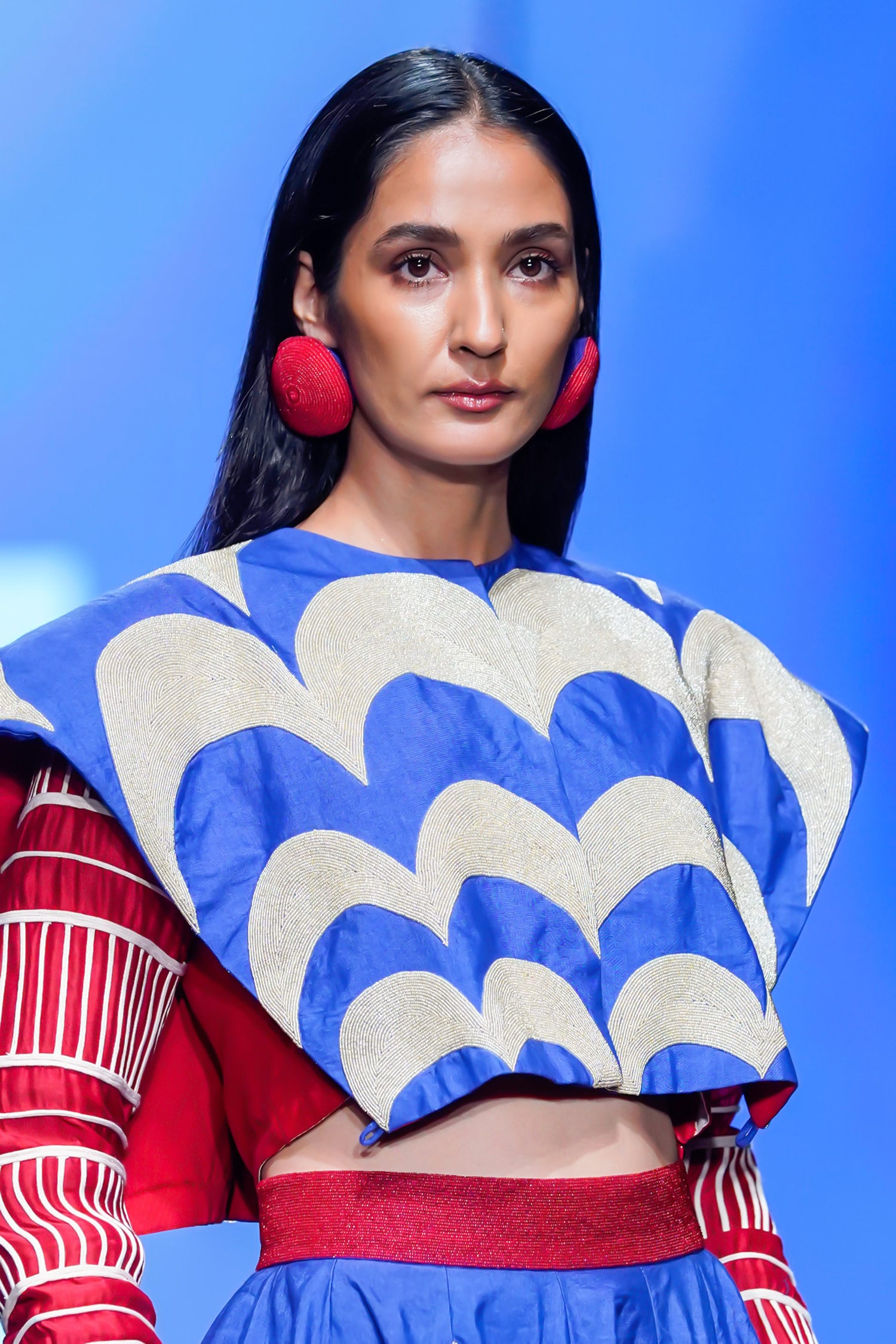 Buy Blue Silk Embroidered Round Hand Cape For Women by Ka-Sha Online at ...