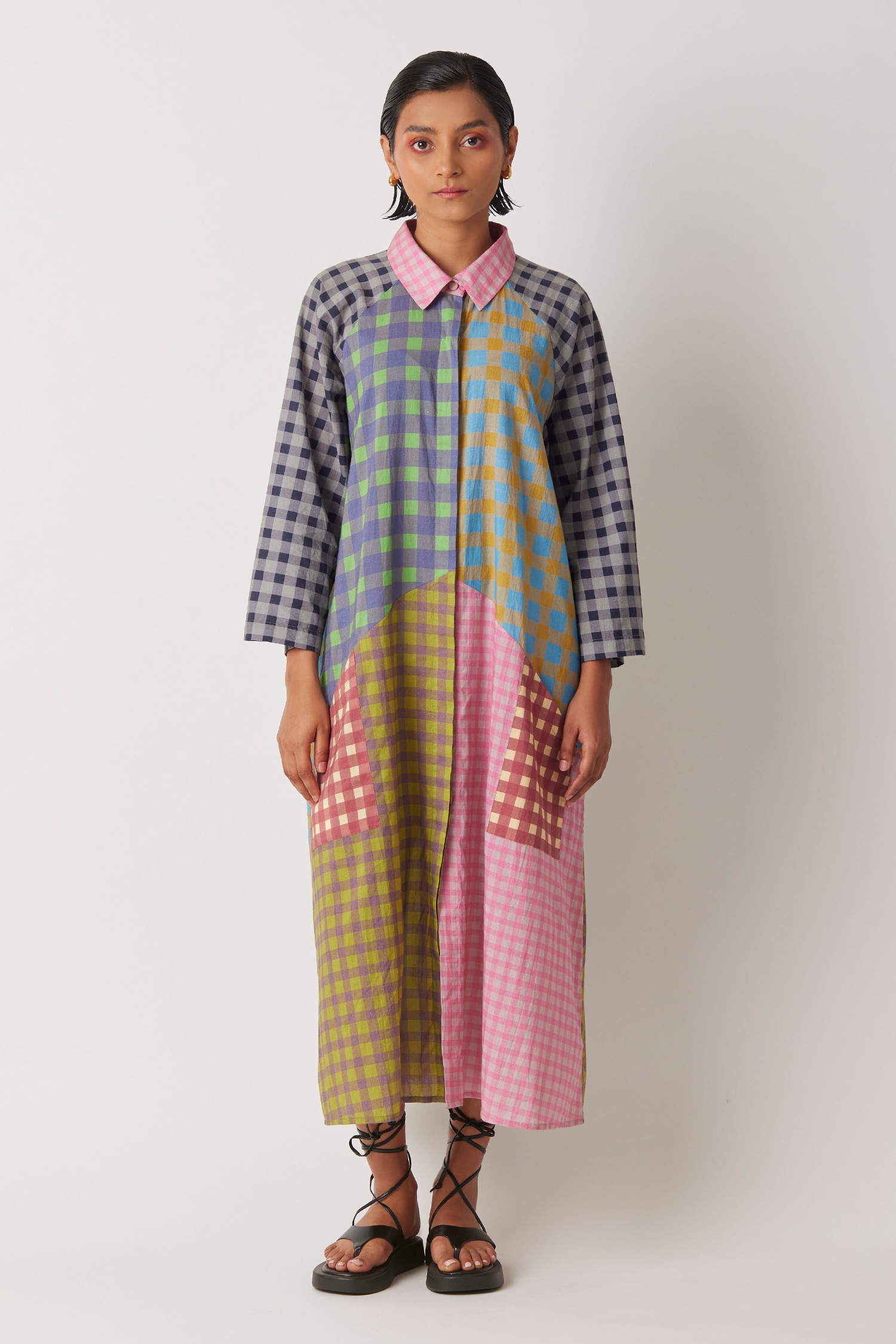 Buy Multi Color 100% Cotton Print Checkered Collar Alit Glen Shirt ...