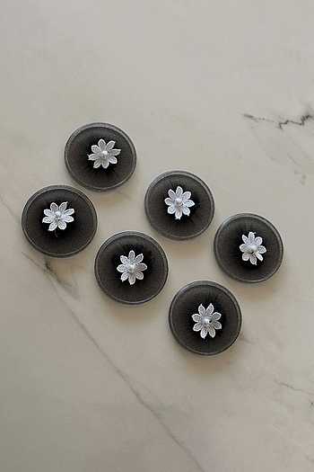 Buy Black Floral Mesh 6 Pcs Glass Covers by Mason Home Online at Aza ...
