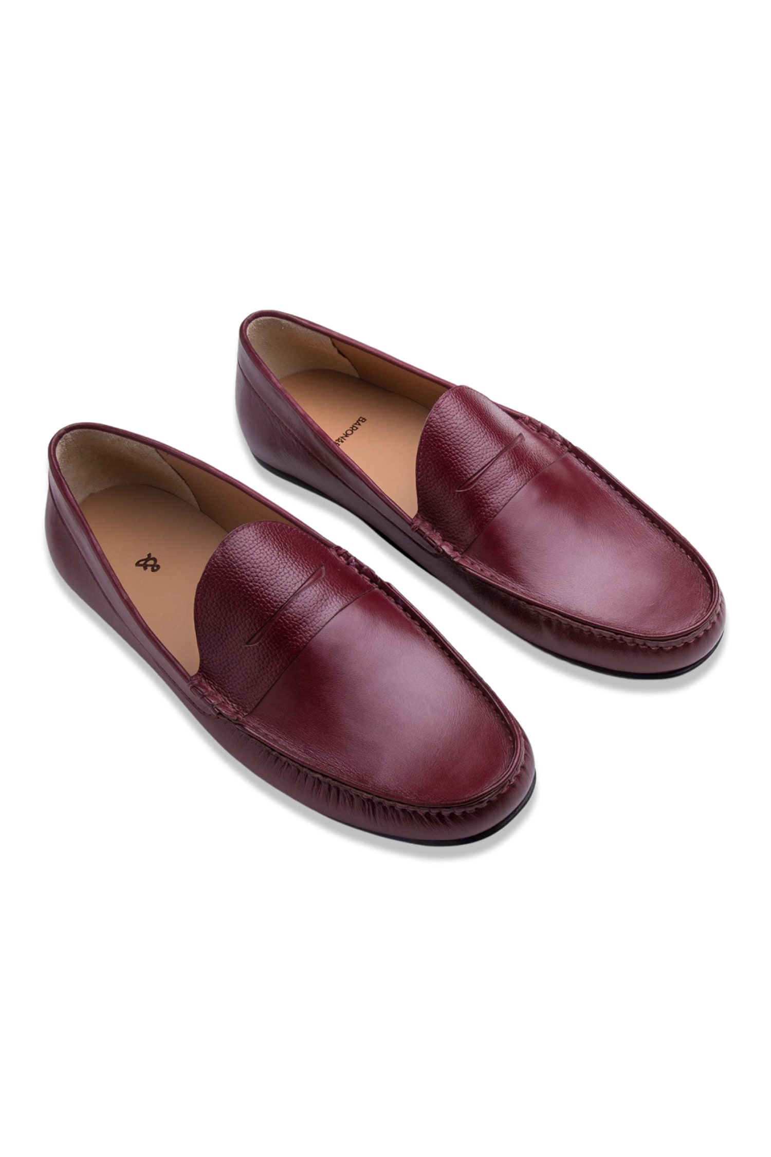 Buy Maroon Plain Penny Loafers For Men by Baron&Bay Online at Aza Fashions.