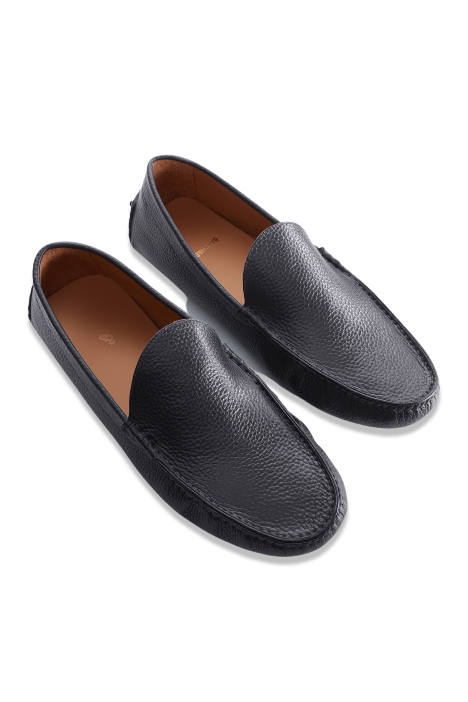 Buy Black Marino Milled Textured Shoes For Men by Baron&Bay Online at ...