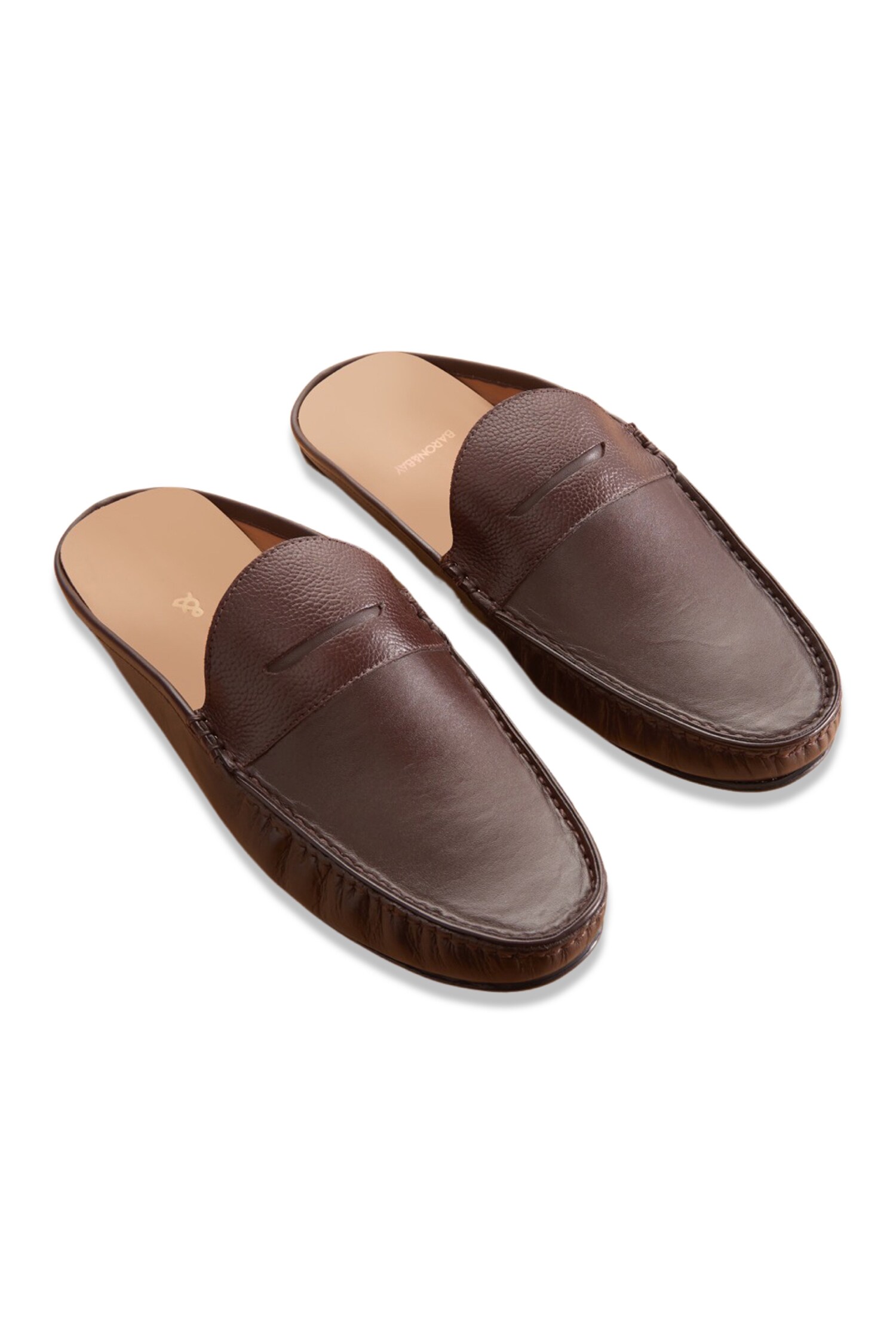 Buy Brown Arno Solid Backless Penny Loafers For Men by Baron&Bay Online ...