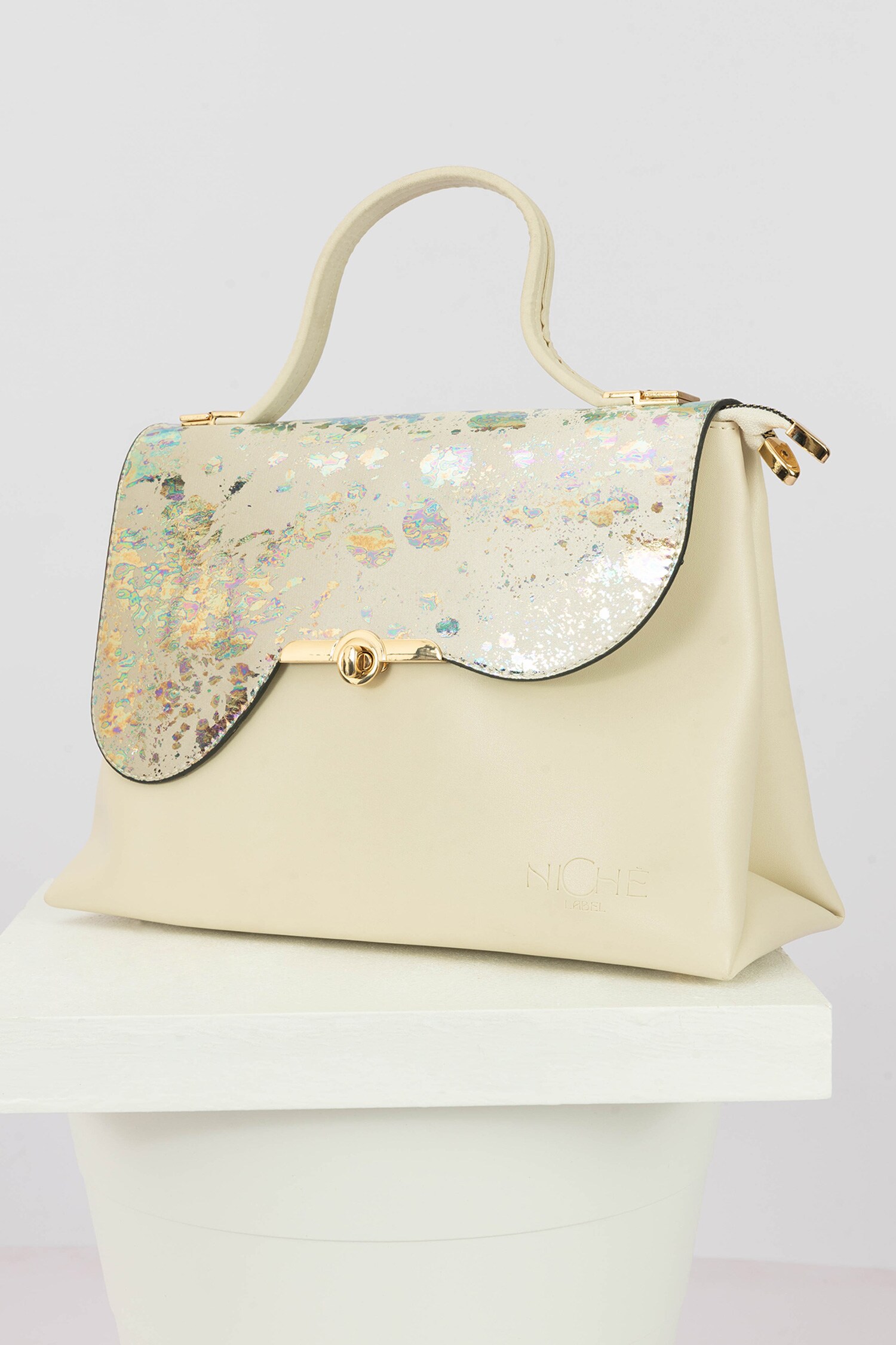 Buy Cream Spotty Vanilla Hand Bag by THE NICHE LABEL Online at Aza ...