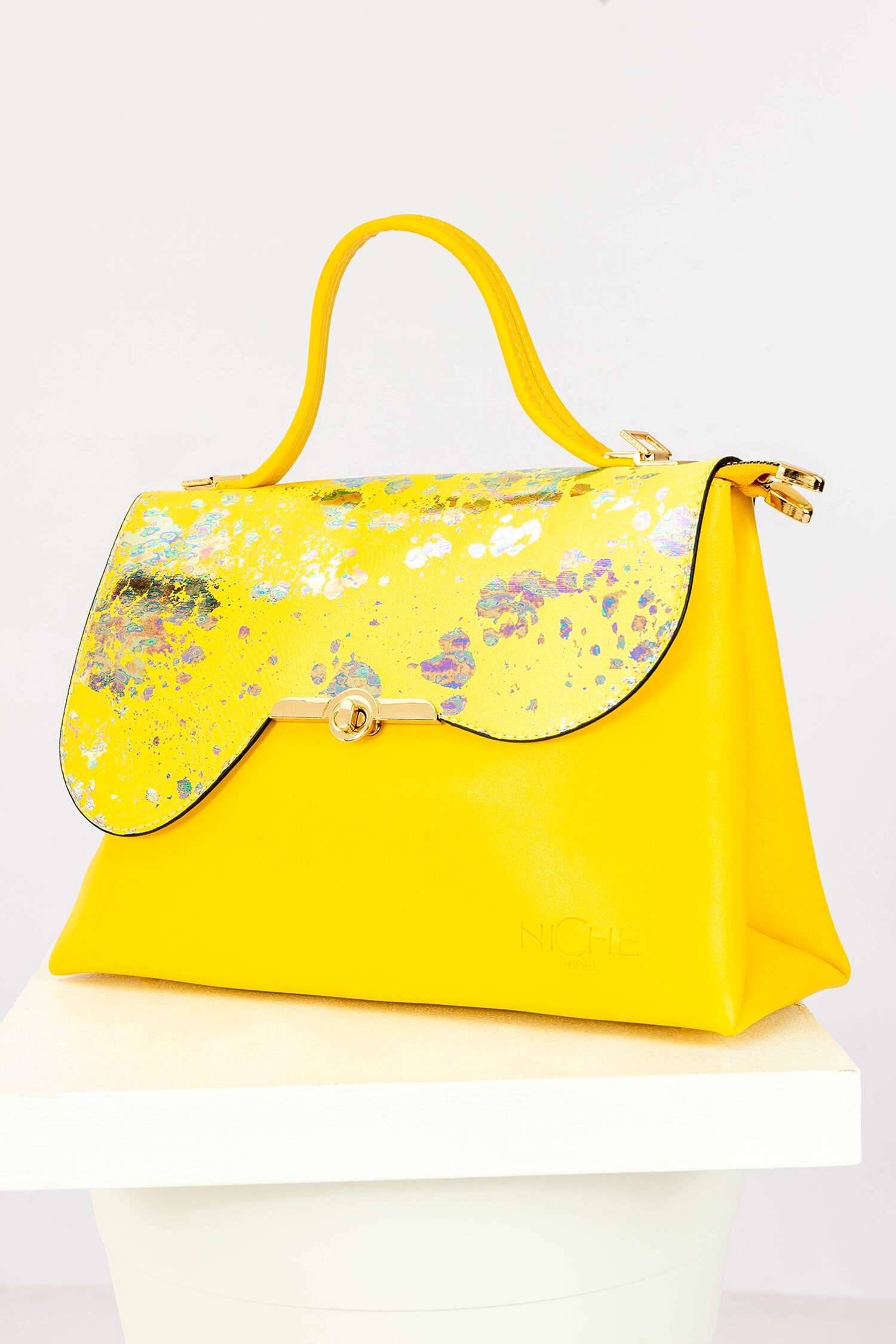 Buy Yellow Sunny Satchel Hand Bag by THE NICHE LABEL Online at Aza ...
