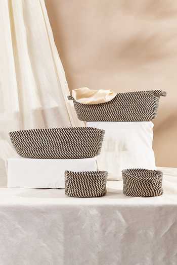 Buy Beige Woven Rope Colorblock Basket Set by Mason Home Online at Aza ...