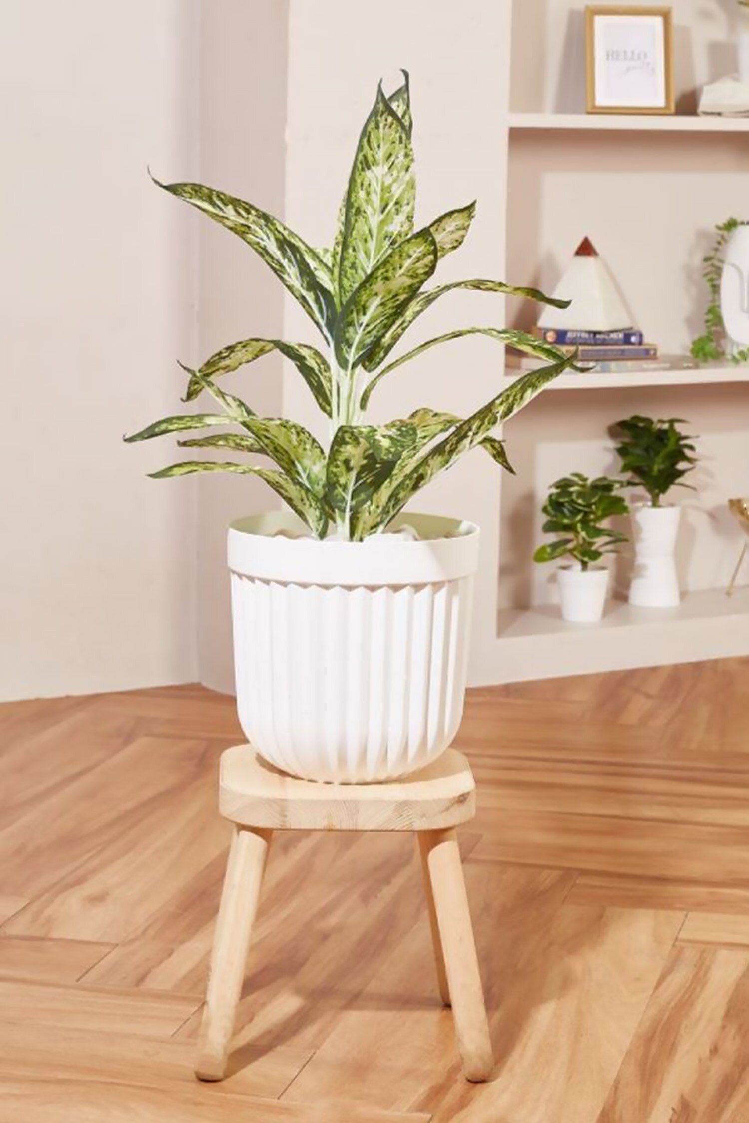 Mason Home White Pvc Ruffle Texture Large Planter