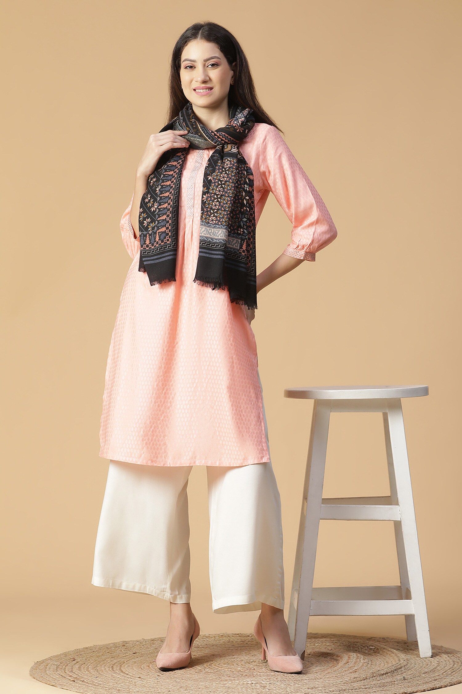 Buy Black Print Arca Abstract Stole by SHINGORA Online at Aza Fashions.