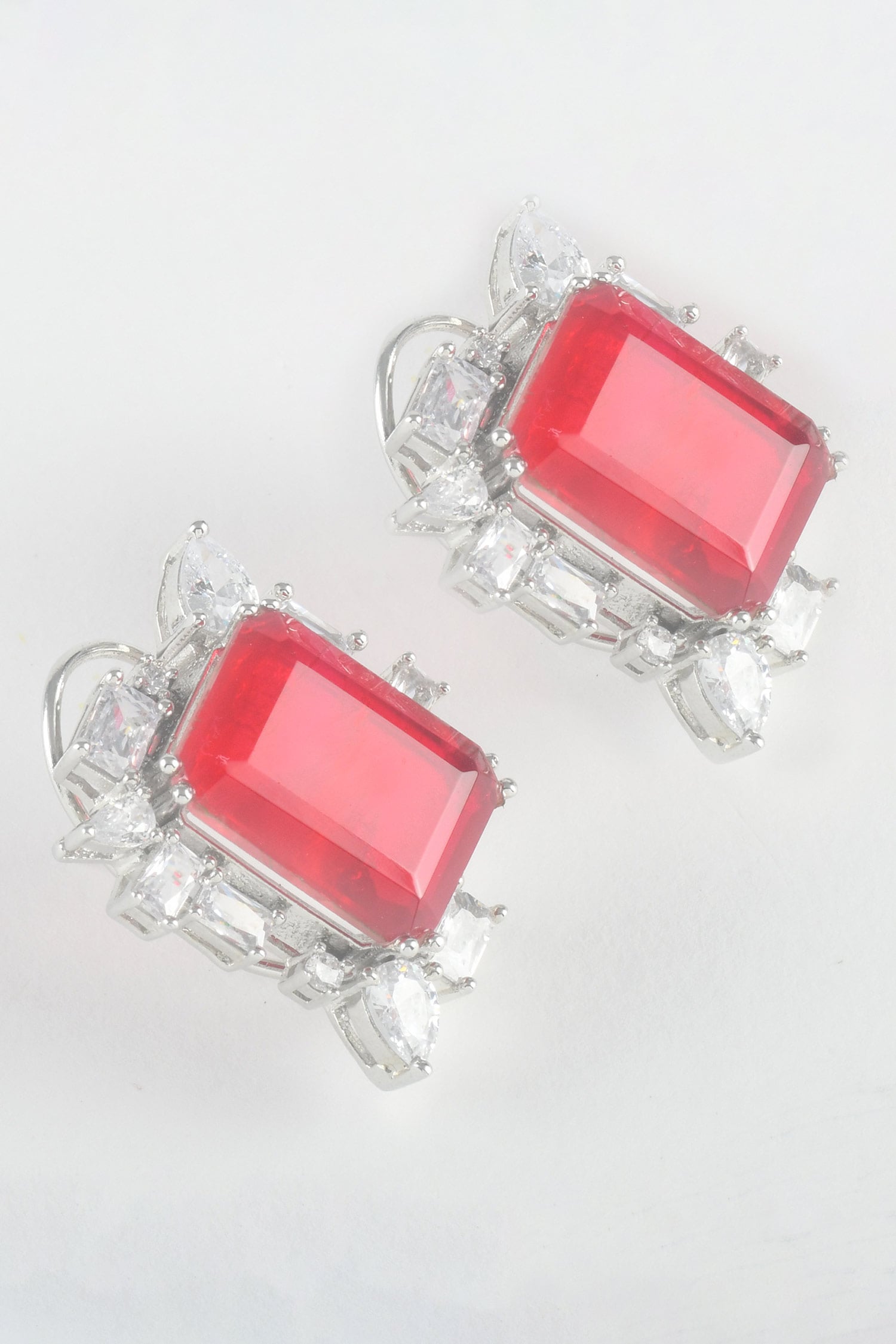 Buy Red Ruby Royal Highness Stud Earrings by Zaza By Somya Online at ...
