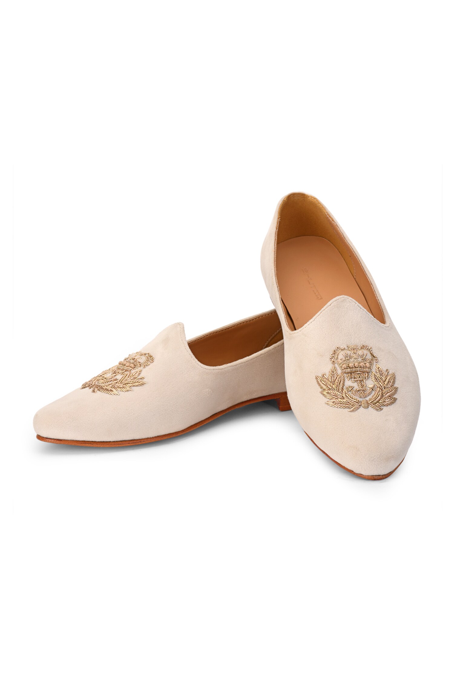 Buy White Crown Laurus Embroidered Mojris For Men by SHUTIQ Online at ...