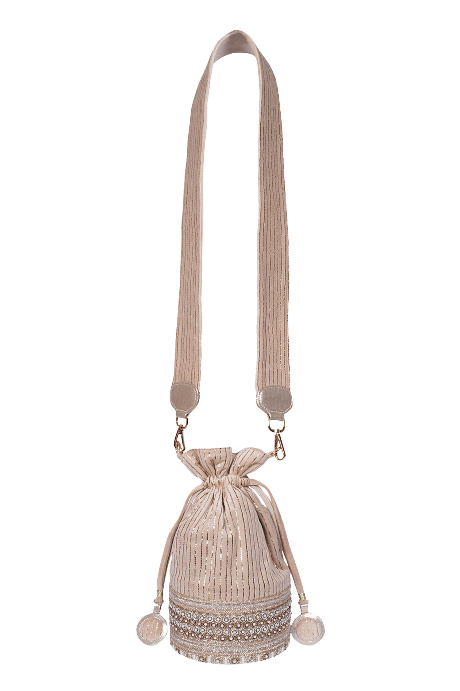 Buy Cream Embellished Gabriella Cutdana Embroidered Potli by Veruschka ...