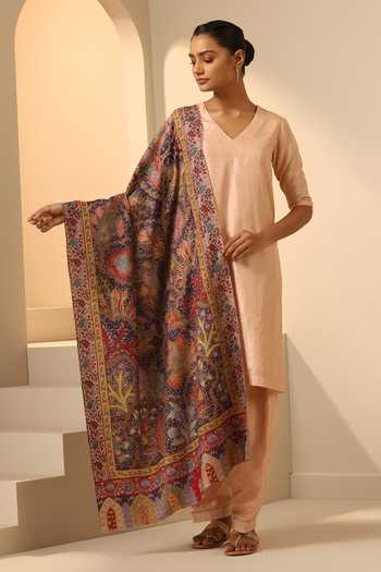 Buy Multi Color Hand Painted Nishtha Cashmere Stole by DUSALA Online at ...