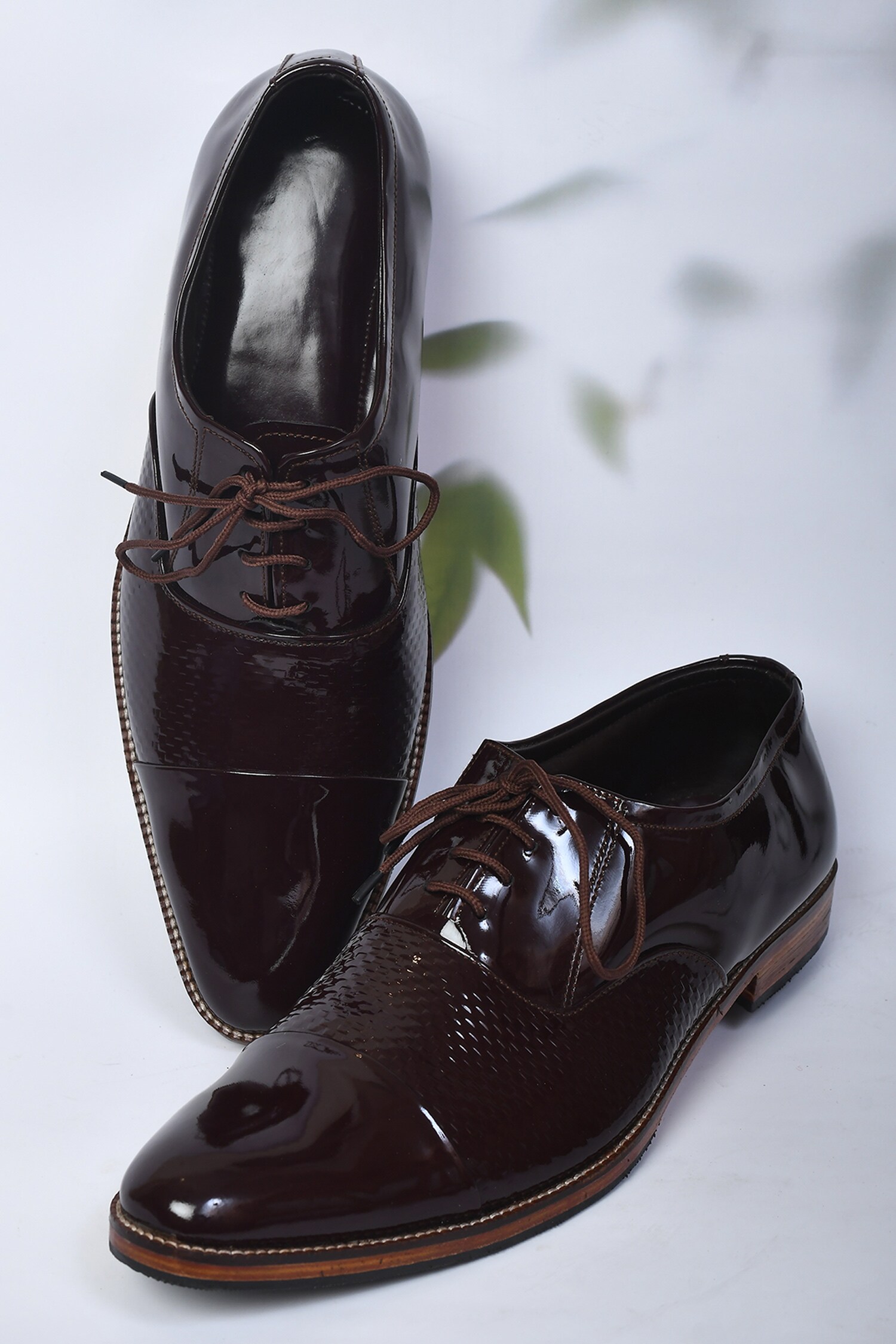 Buy Brown Textured Leather Lace Up Shoes For Men by Arihant Rai Sinha ...