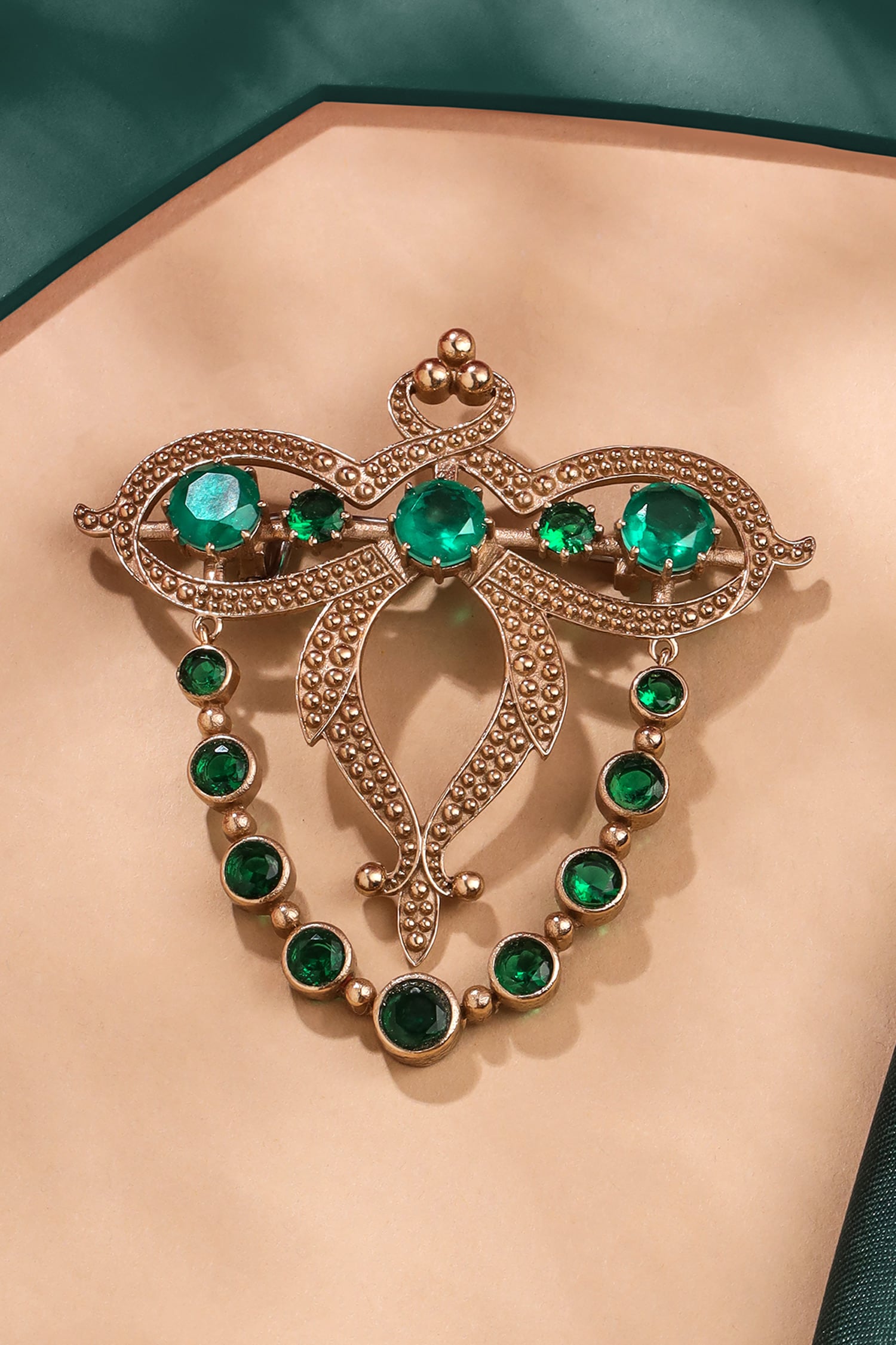 Buy Gold Embellished Super Stud Brooch by Cosa Nostraa Online at Aza ...