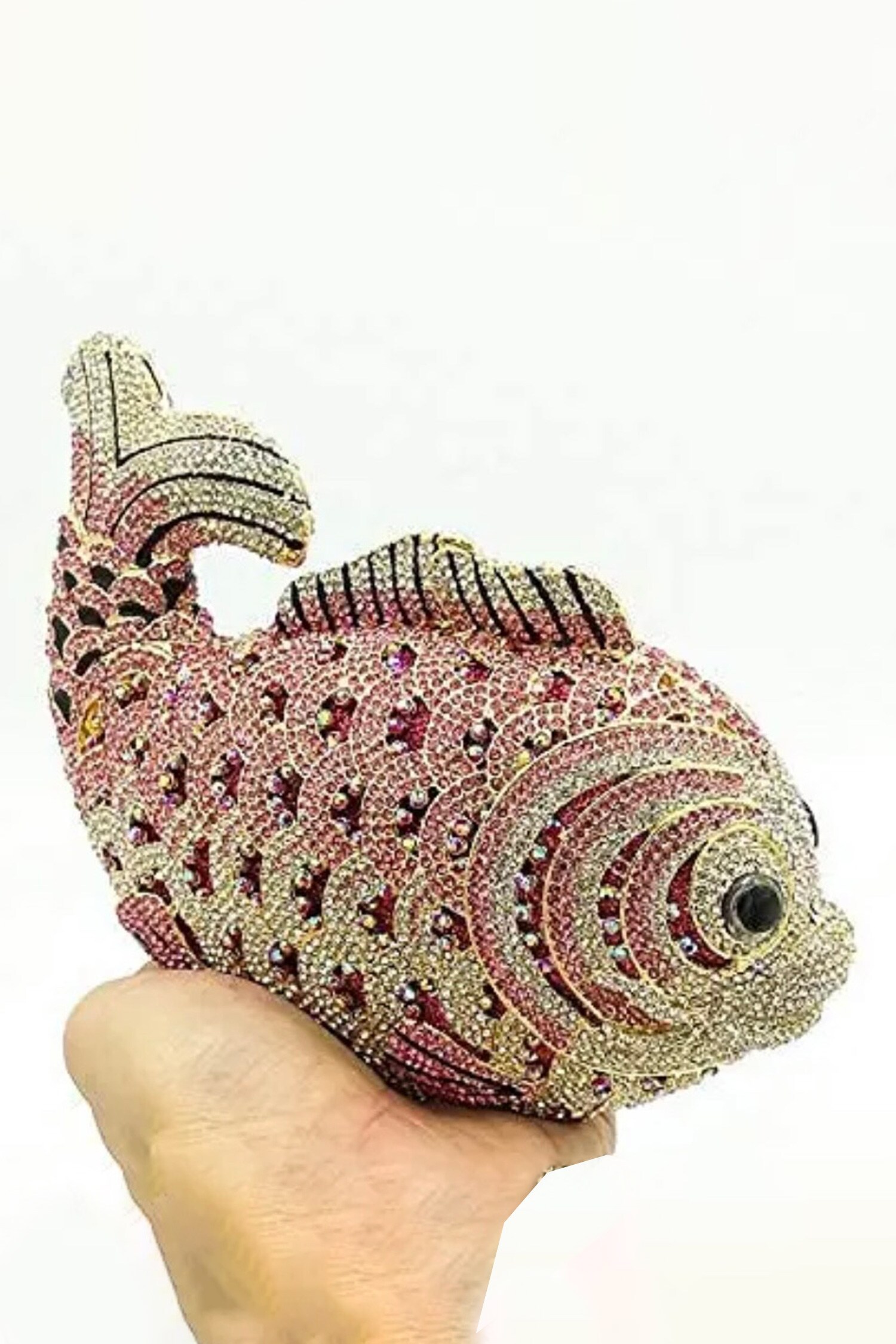 Buy Pink Crystals Fish Embellished Bag by House of Bling Online at Aza ...